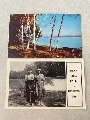 2 Vintage Keshena Wisconsin Postcards Menominee Indian Reservation ...
