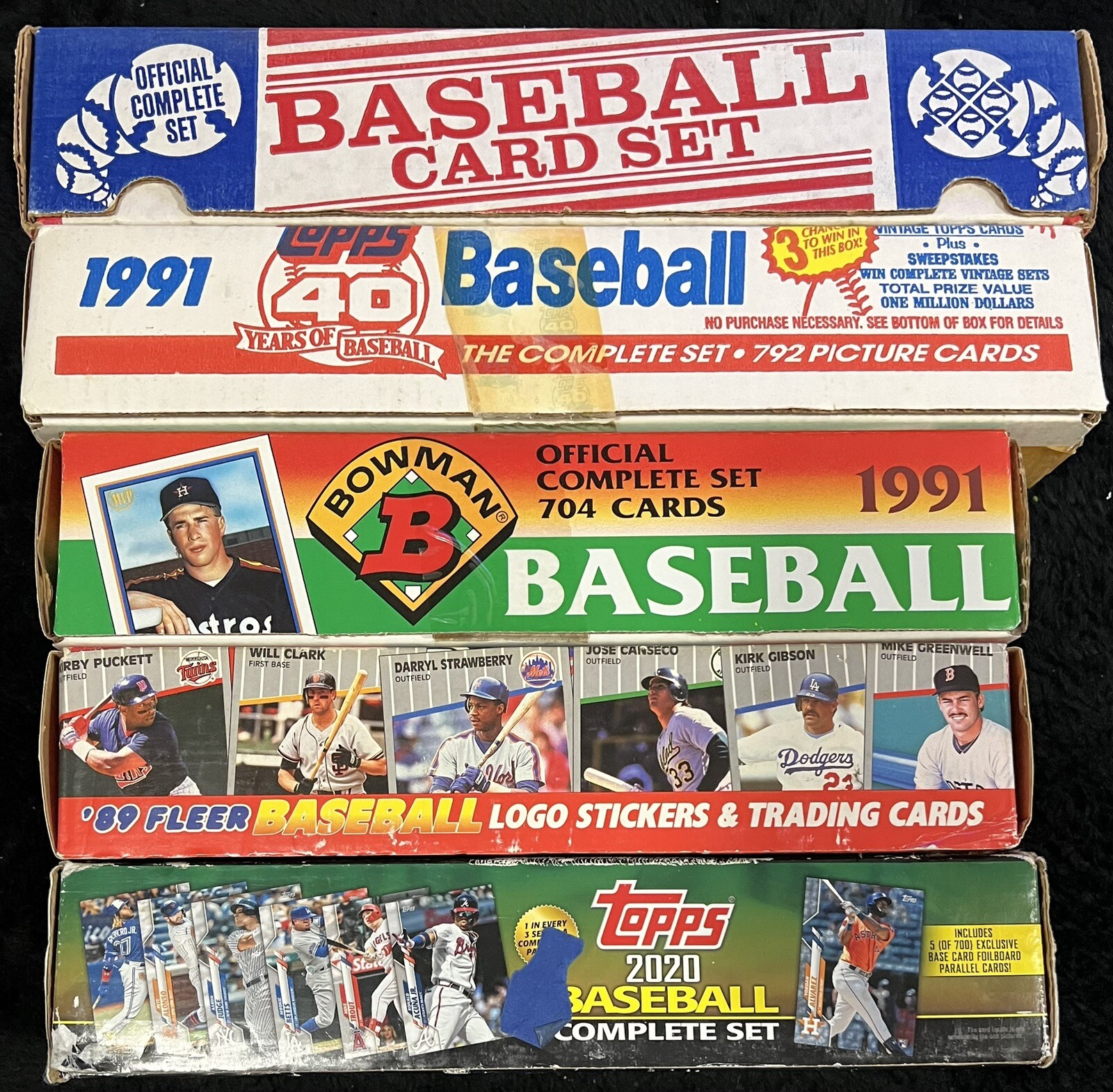 Lot of 5 MLB Complete Sets 1990-91 Topps 89 Fleer 91 Bowman 2020 Topps ...