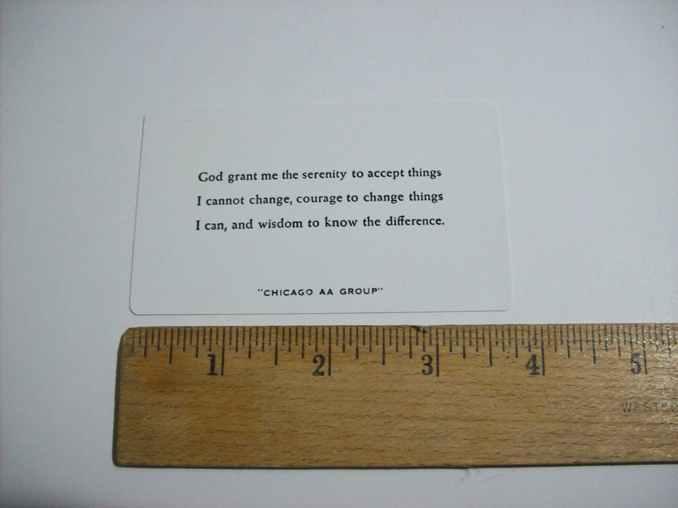 Alcoholics Anonymous Serenity Prayer +12 Steps Card, Vintage Chicago AA ...
