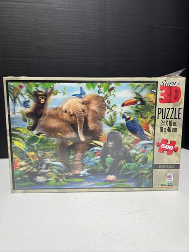 CARDINAL SUPER PRIME 3D MB PUZZLE “JUNIOR JUNGLE” 500 PIECES NEW SEALED ...