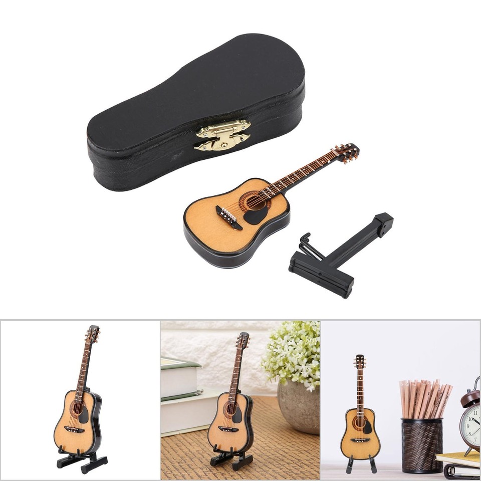 Mini Wooden Guitar Model Display 10cm Home Decor Mini Ornaments for ...