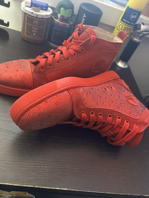 Red bottoms high tops Christian Louboutin with rhinestones | eBay
