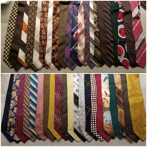 Lot 42 Vintage Men’s Retro Neck Ties Neckties For Wearing Crafting ...