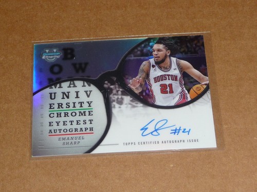 2024/25 Bowman Chrome University EMANUEL SHARP AUTOGRAPH/AUTO EYETEST ...