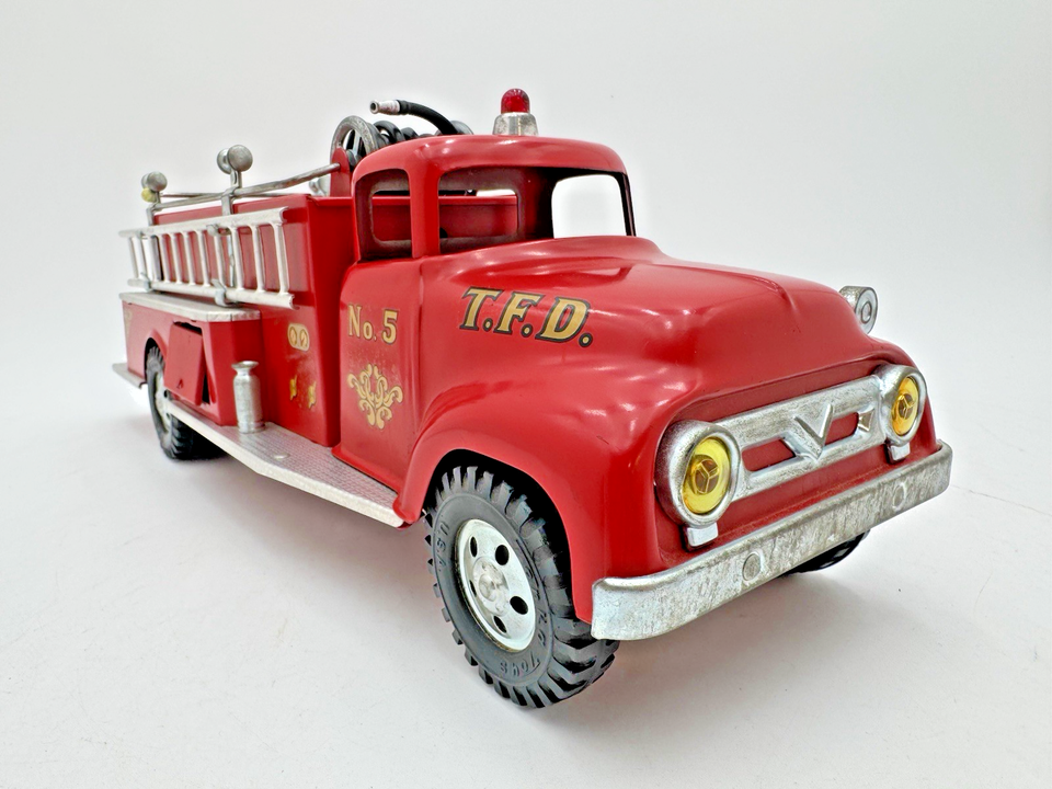 Vintage 56' Tonka Toys #900-6 Tonka Fire Dept Set w/OG Box Pressed ...