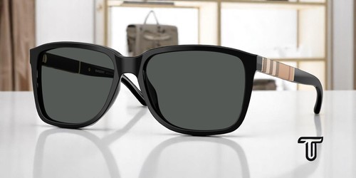 BURBERRY BE4181 300187 Black Grey 58 mm Men's Sunglasses 8053672303216 ...