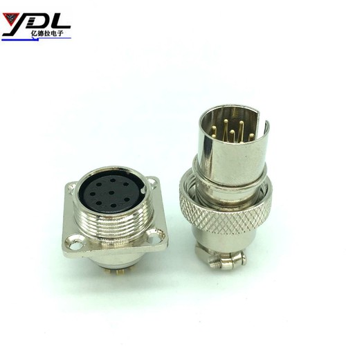 2set GX16 8-Pin Aviation Plug Connector Reverse direction Panel Mount ...