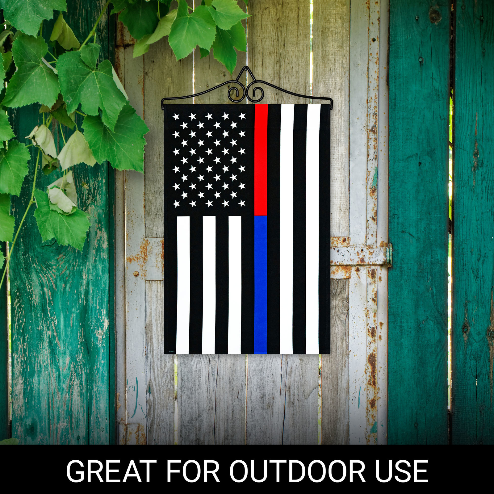 Garden Flag Thin Blue Red Line 12x18IN & Hanger 14IN Printed Poly | eBay