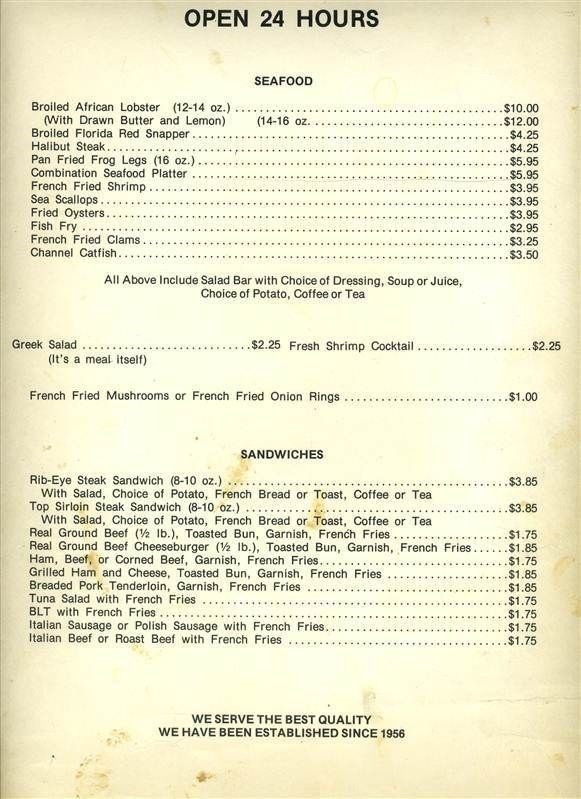 The Crystal Chandelier Restaurant Menu Dekalb Illinois 1970's | eBay