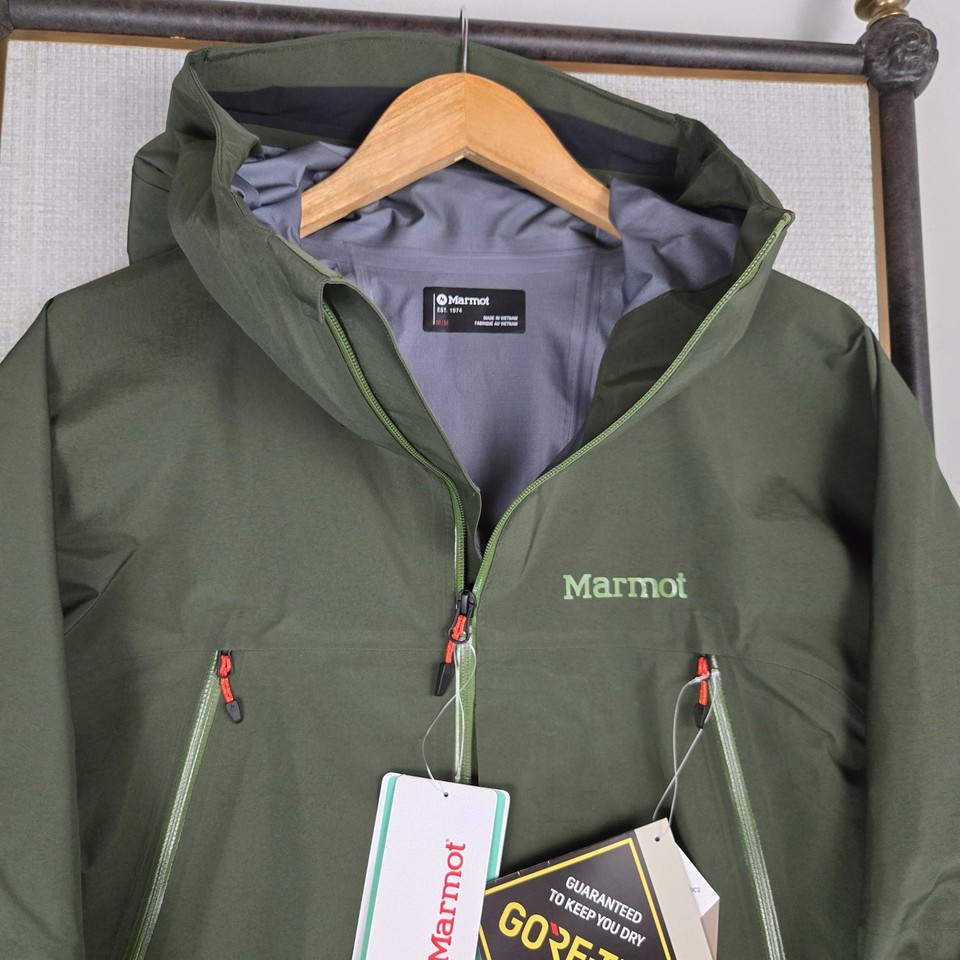 MARMOT GORE TEX PRO New $650 Mens Medium Full Zip Hooded Shell Jacket ...