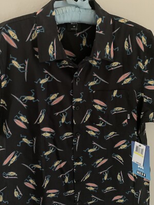 NWT M Neff X Fortnite Button Shirt Peely Banana Suffer Shark Island ...