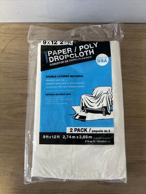 Trimaco 02324 Paper / Poly Drop Cloth 9ft X 12ft (2 PACK) | eBay