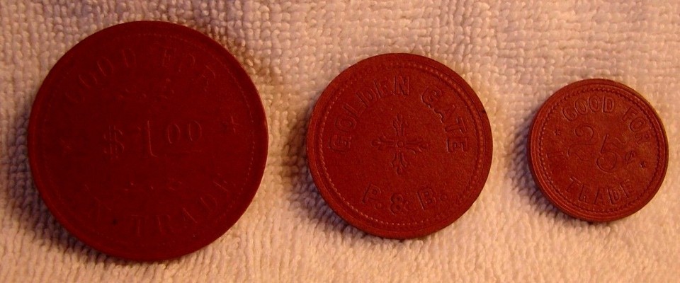 THREE VINTAGE GOLDEN GATE TOKENS SALT LAKE UTAH MORMON kdlcoins | eBay