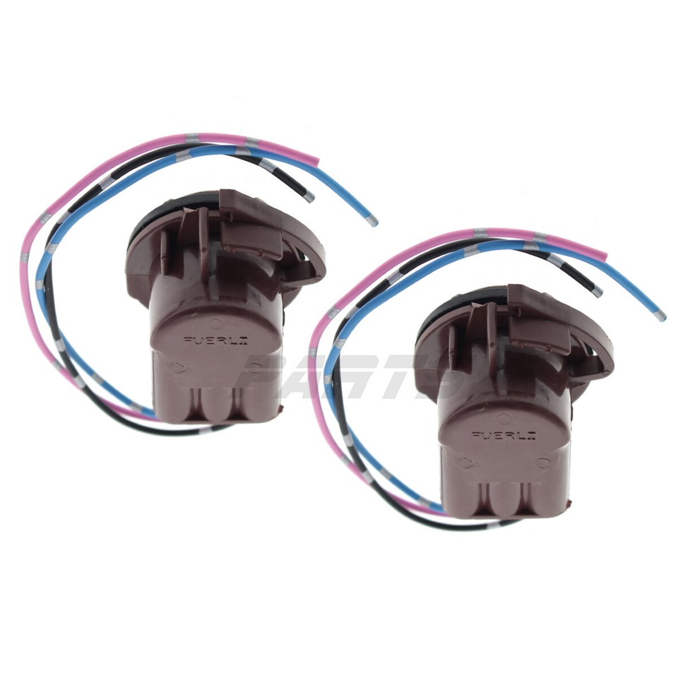 (2) Bulb Socket Turn Signal Light Harness Wire Plug Connectors 3157 ...