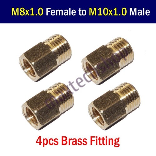 4x M8 M8x1.0 M8x1 Female M10 M10x1.0 Male Fitting Reducer Adapter ...