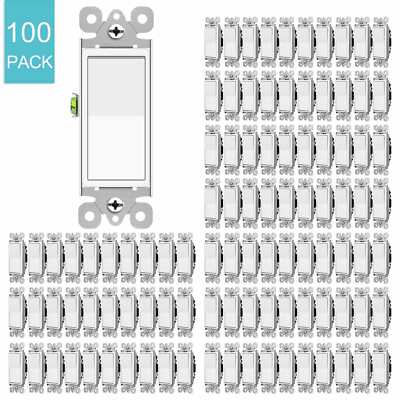 Single Pole Rocker Light Switch in Wall On/Off 15A 120/277V Residential ...