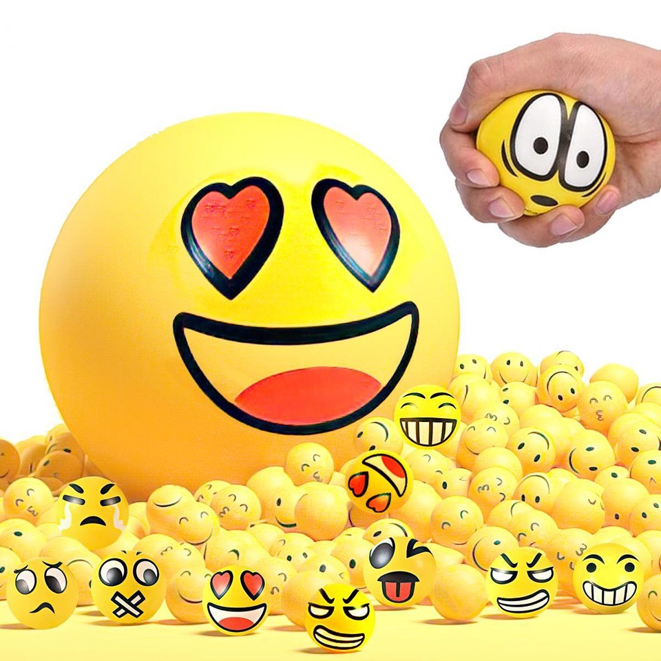Anti Stress Reliever Ball 3 pcs Sensory Emoji Face Shaped Perfect Gift ...