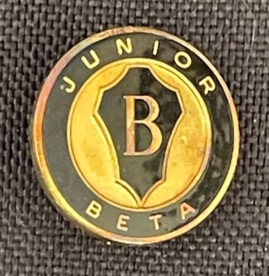 Vintage National Beta Club Junior Beta Member Pin Black Gold 5/8 Inch ...