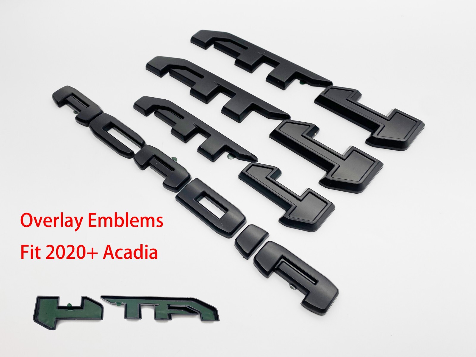 4PC Matte Black Door Tailgate AT4 Acadia OVERLAY Emblem 2020-2024 ...