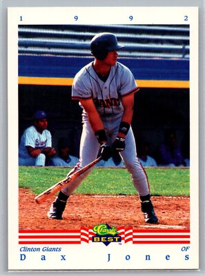 Dax Jones 1992 Classic Best Set Break BASEBALL #79 Clinton Giants | eBay