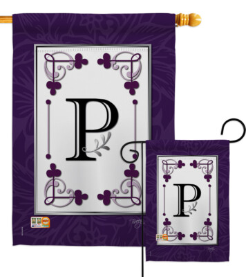Classic P Initial Simply Beauty Monogram Last Name Purple Garden House ...