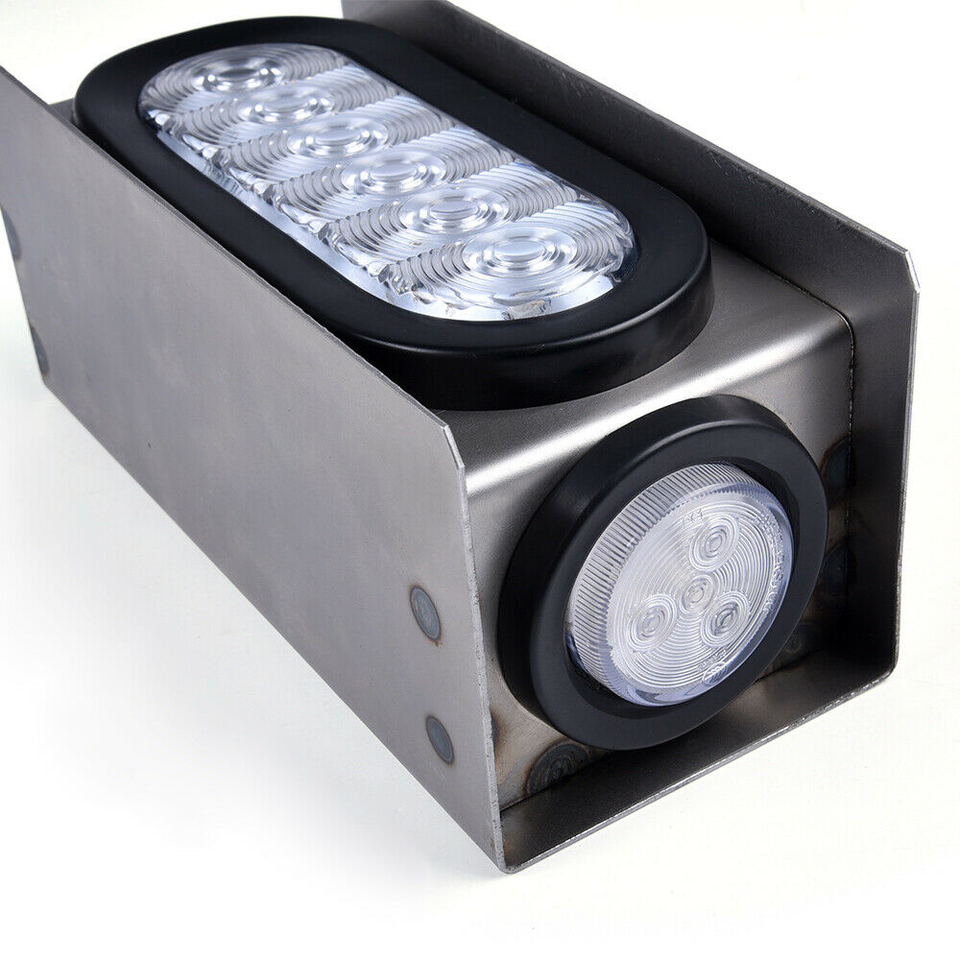 2x Fit For Truck LED Trailer Steel Box Kit W/ 6" Oval Tail Light 2 ...