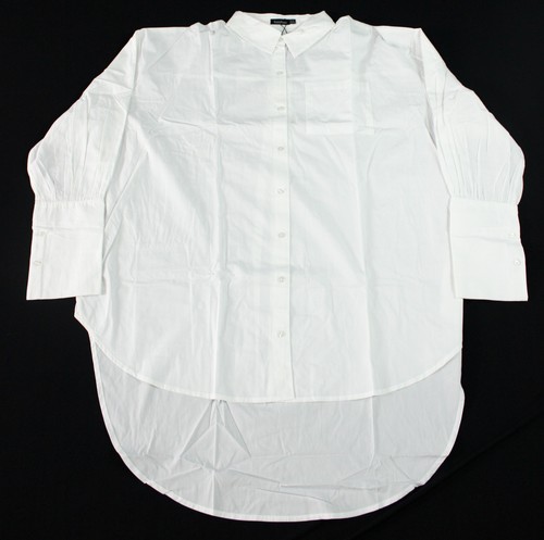 Boohoo Women's Plus L/S Dip Back Oversized Shirt EJ2 White Size US:18 ...