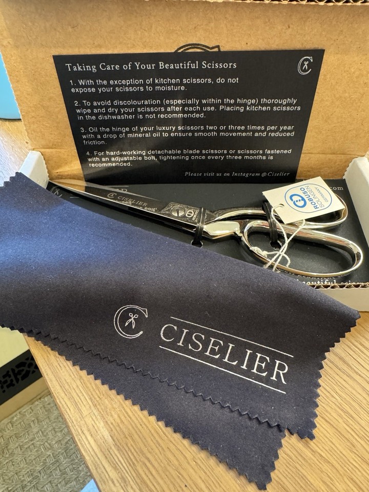 Ciselier 7" ROBUSO semi Left Hand fabric shears / scissors | eBay