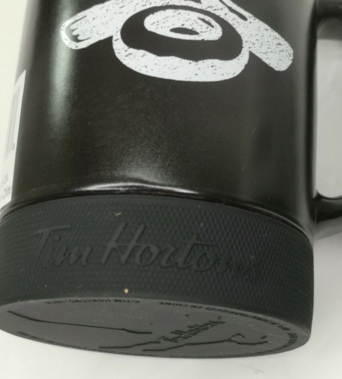 Tim Hortons Hockey Puck Mugs Black Double Sided Hockey Sticks Doughnut ...