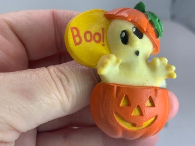 Halloween Ghost in Pumpkin BOO Vintage Resin Brooch Pin V-8656 | eBay