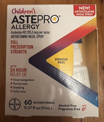 Children’s ASTEPRO ALLERGY Antihistamine Nasal Spray Relief 60 Metered ...