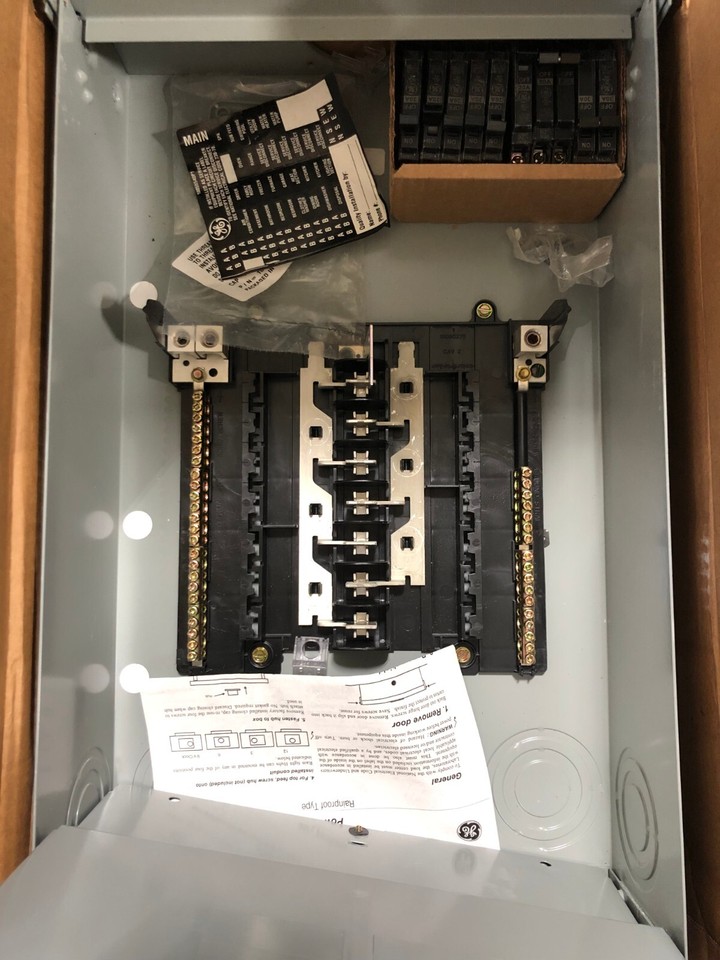 GE 125 AMP MAIN BREAKER 3R 12 SPACE 240V/120V PANELBOARD LOAD CENTER ...