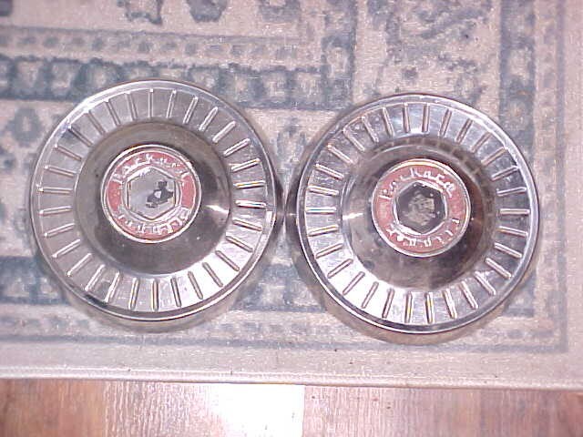 2x 1954 Packard Clipper 10" Stainless Steel Hubcaps Wheel Covers Molded ...