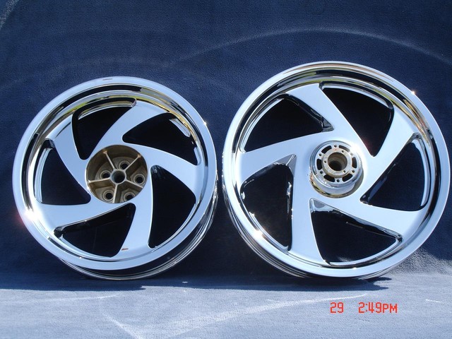 01-16 Chrome Honda Gl1800 Goldwing Rims Wheels Front Rear Exchange Only ...