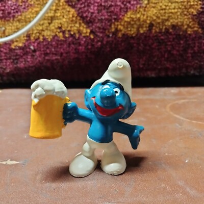 Vintage 1975 Smurfs Beer Mug 20078 Classic Figure Drinking Smurf ...
