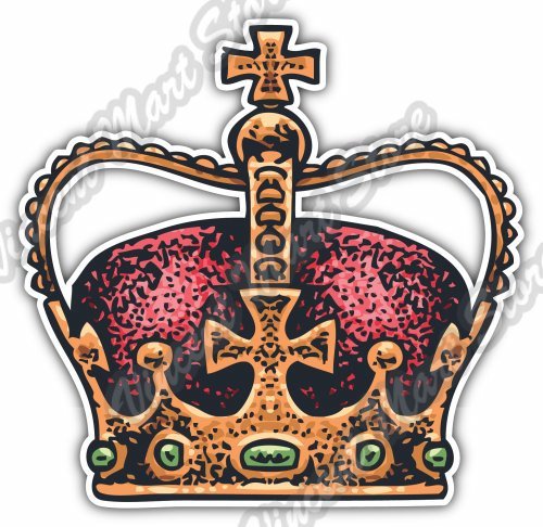 Royal Crown Headgear King Monarch Deity Car Bumper Vinyl Sticker Decal ...
