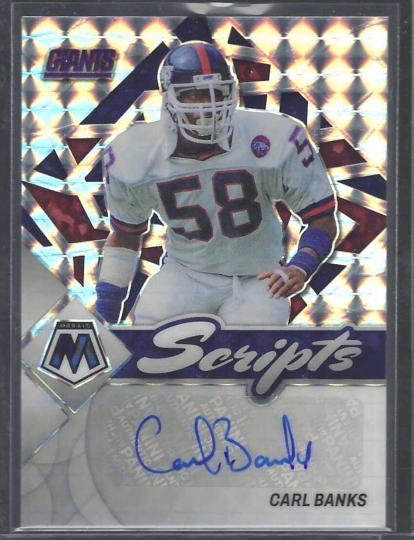 CARL BANKS 2022 PANINI MOSAIC SILVER PRIZM SCRIPTS AUTO #S-CB | eBay