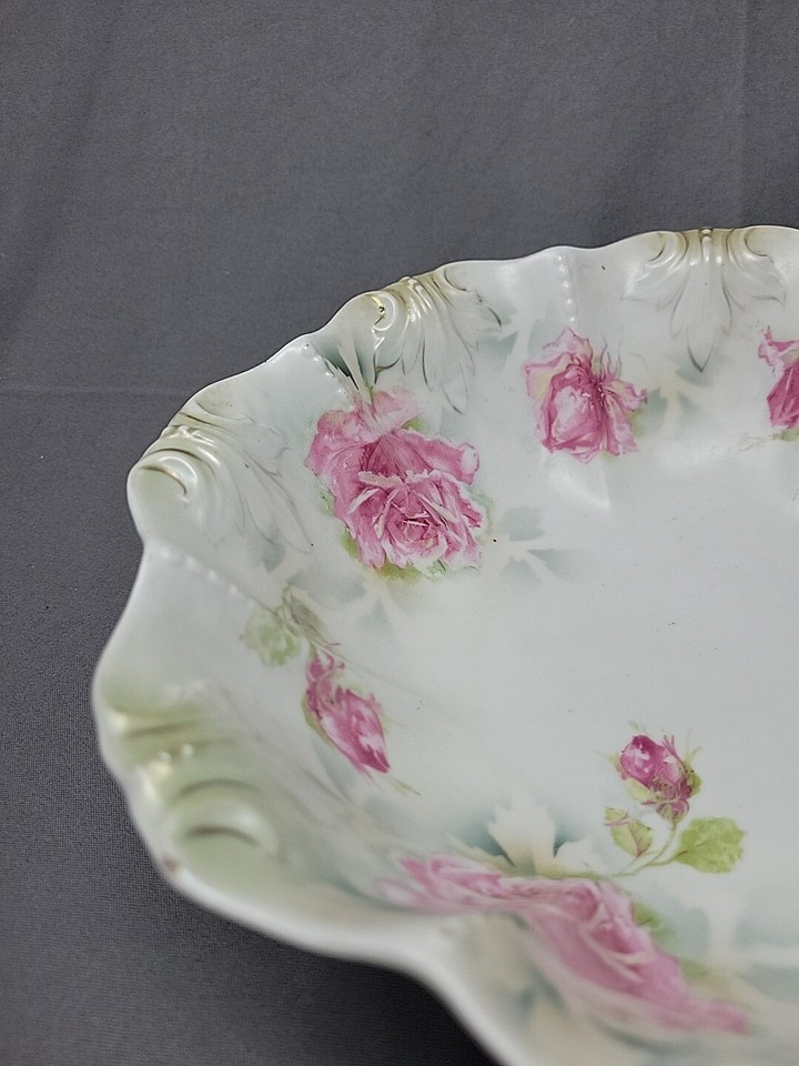 Antique RS Prussia Pink Roses Porcelain Bowl 9 1/2" | eBay