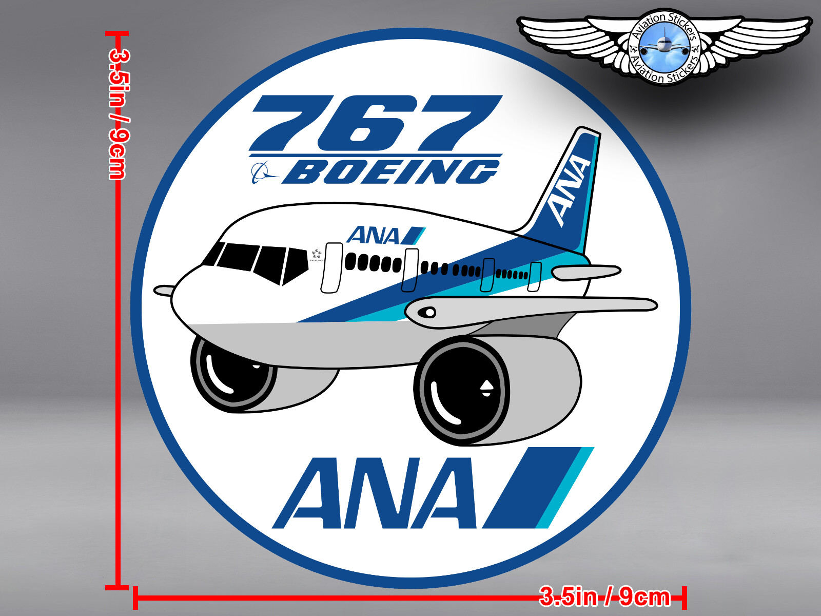 ANA ALL NIPPON AIRWAYS PUDGY BOEING 767 B767 ROUND DECAL / STICKER | eBay