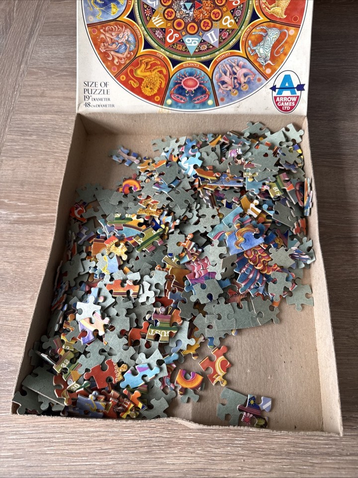The Zodiac Arrow Jigsaw 500 Piece Circular Round Vintage Star Signs ...