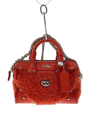 COACH Rhyder Satchel Fur Shoulder Bag RED 36478 | eBay
