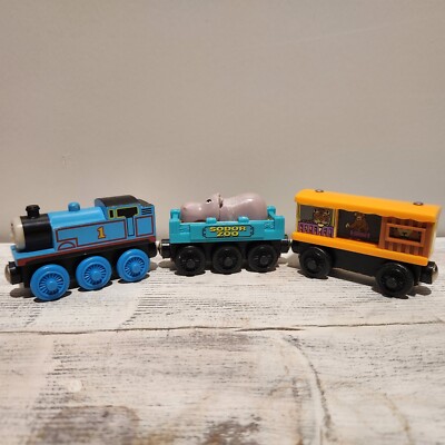 Thomas The Train And Friends Wooden Hippo Zoo Car Train Lot of 3 | eBay