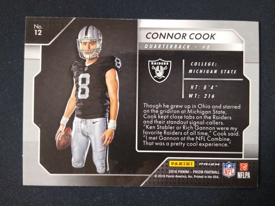 2016 Prizm Rookie Introductions #12 CONNOR COOK Silver Oakland Raiders ...