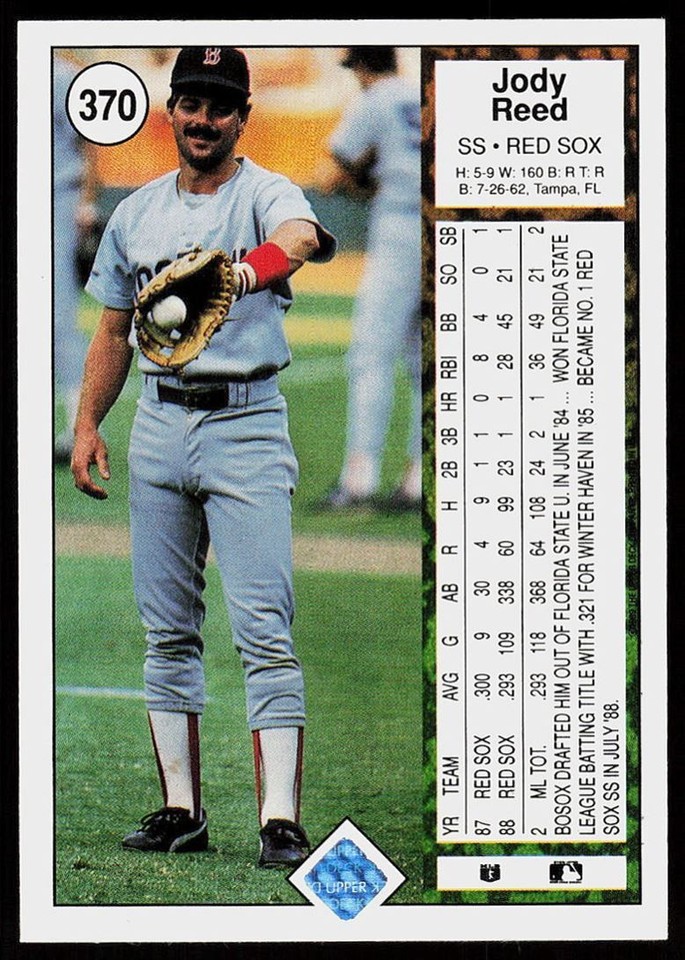 1989 Upper Deck Jody Reed Boston Red Sox #370 | eBay