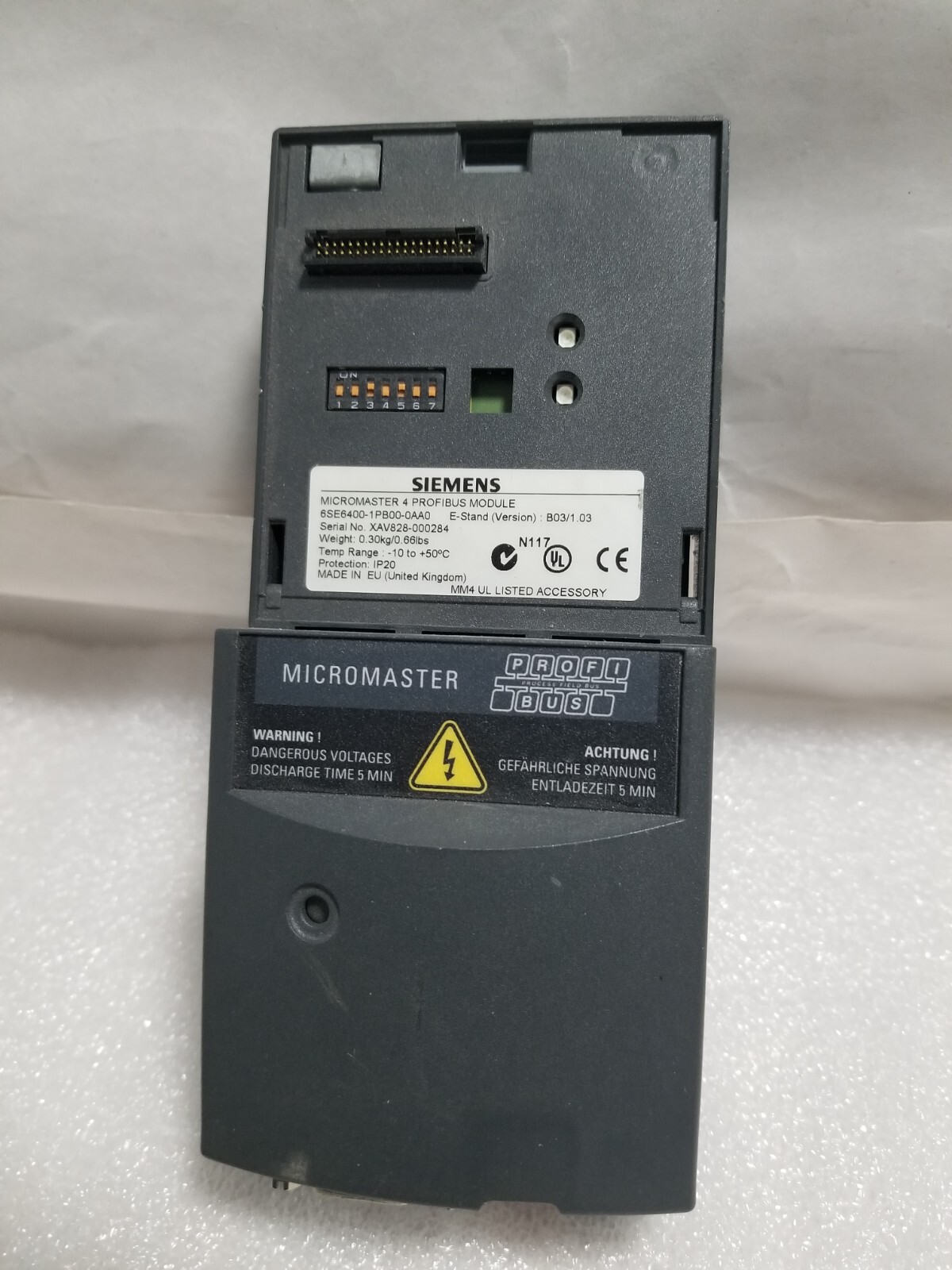 Siemens 6SE6400-1PB00-0AA0 Micromaster 4 Profibus Module Ver B03/1.03 ...