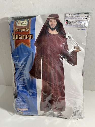 Biblical Times Burgundy Wiseman Costume Robe Christmas Adult Disciple X ...