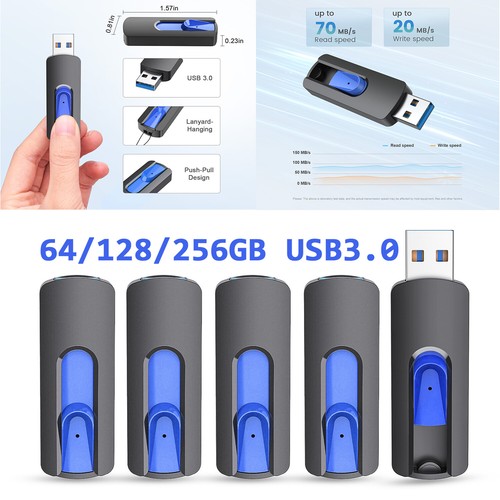LOT 64/128/256GB USB3.0 USB-A Flash Drive Memory Stick Thumb Drive for ...