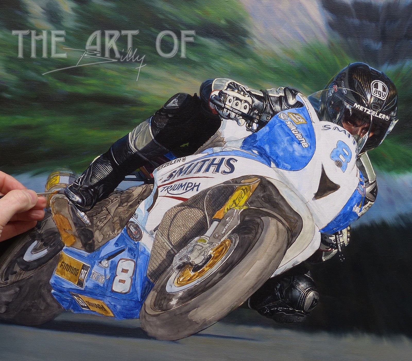 Guy Martin Isle of Man TT Triumph Daytona 675R 2015 oil painting fine ...