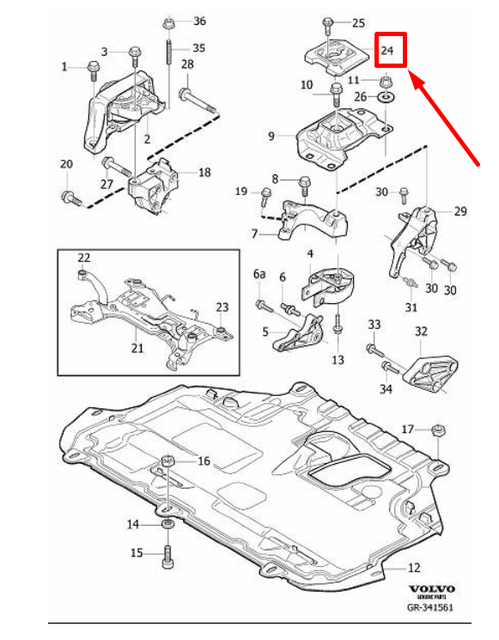 NEU VOLVO XC70 MK2 LINKEN UNTEREN MOTOR MOTORGEWICHT 31277010 MONTIEREN ...