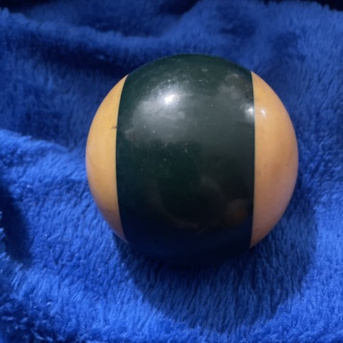 Vintage # 14 Green Stripe Yellow Single Individual Pool Ball Billiard 2 ...